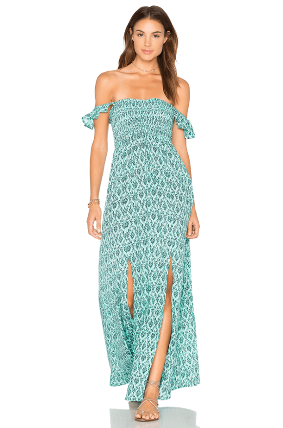 long-turquoise-dress-with-small-flower-print-sherwin-williams ...