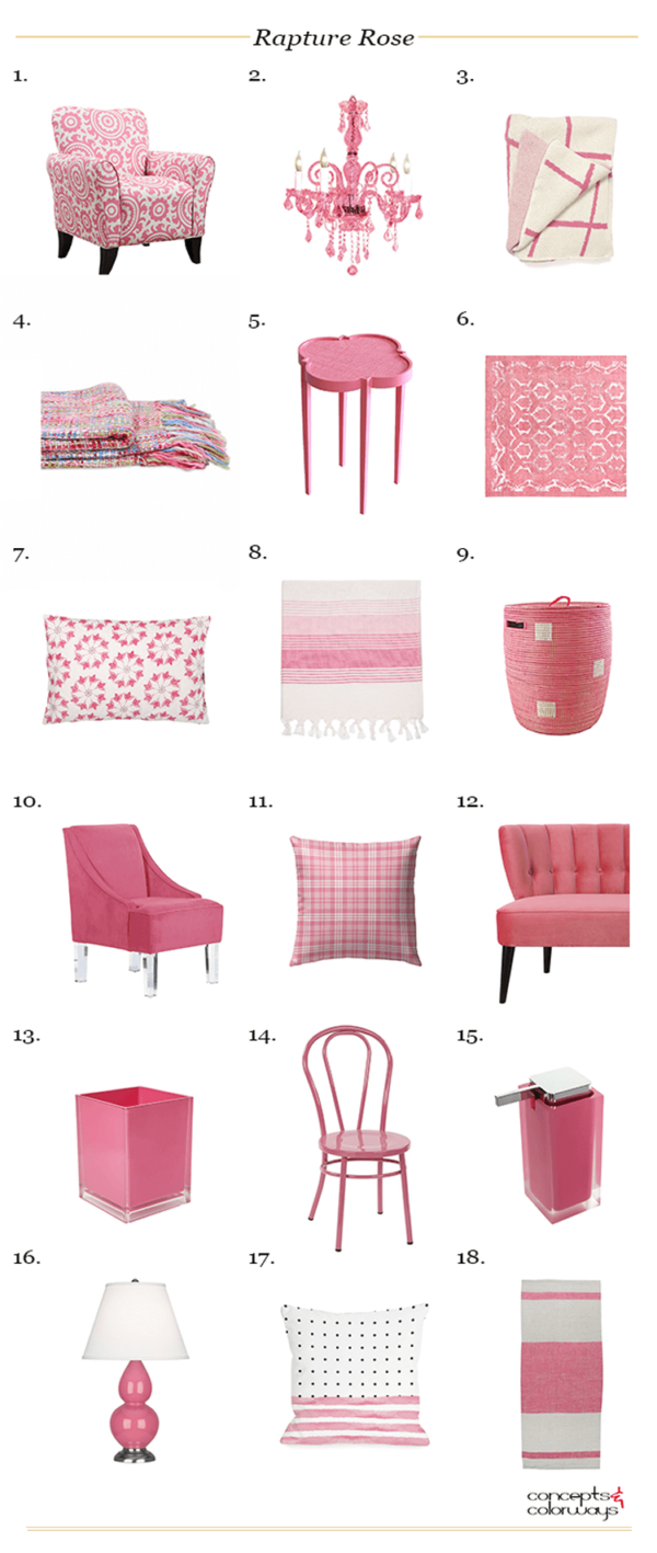 PANTONE RAPTURE ROSE - Concepts and Colorways