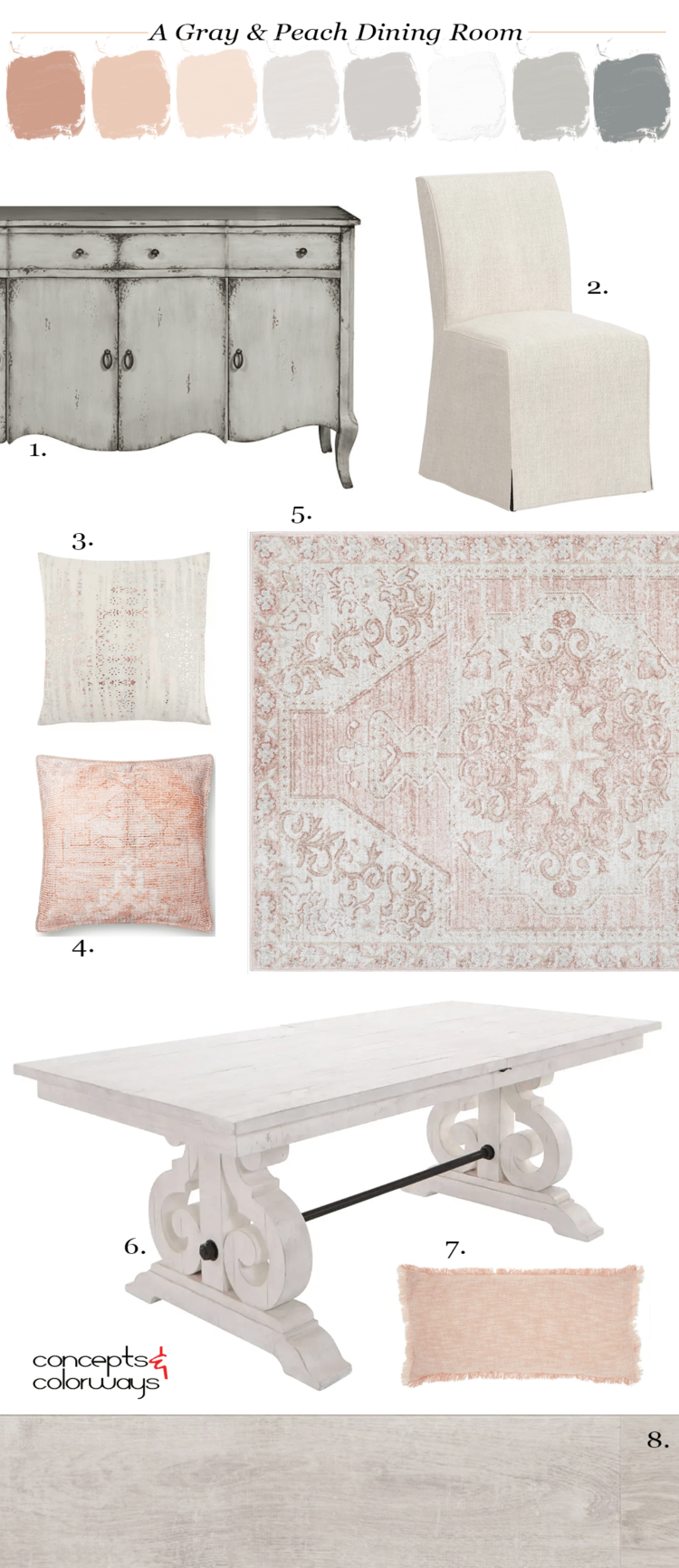 A Gray and Peach Dining Room Palette Perfect for a Modern Farmhouse ...
